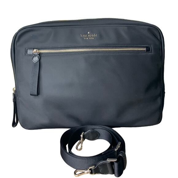 kate spade | Bags | Kate Spade New York Black Nylon Chelsea Laptop ...